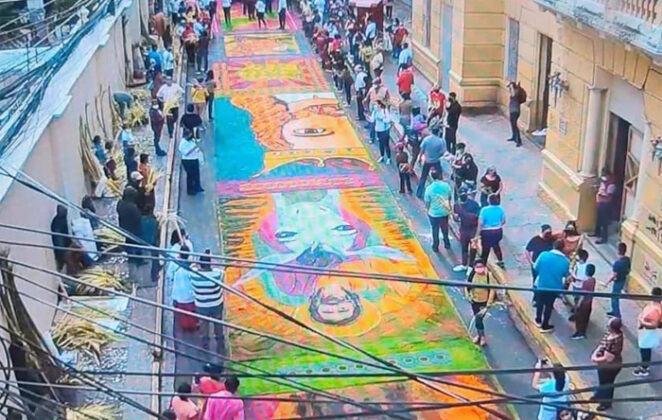 Alfombras de aserrín, el arte efímero que evoca el origen de la Semana ...