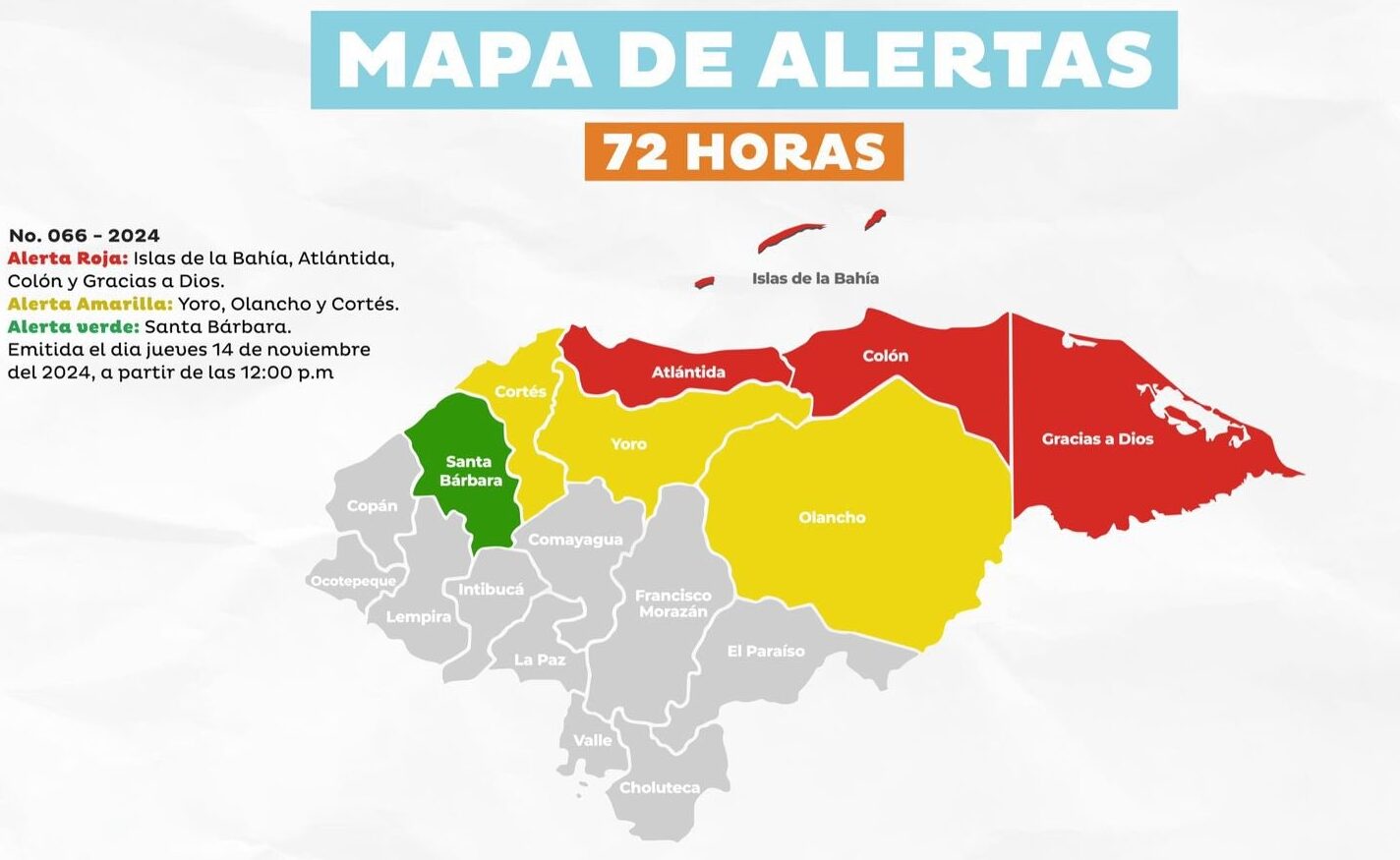 Copeco eleva a Alerta Roja a cuatro departamento ante formación de ...