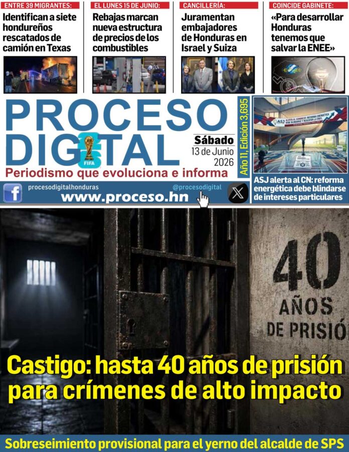 Portada Sábado 13.06.2026. - Proceso Digital